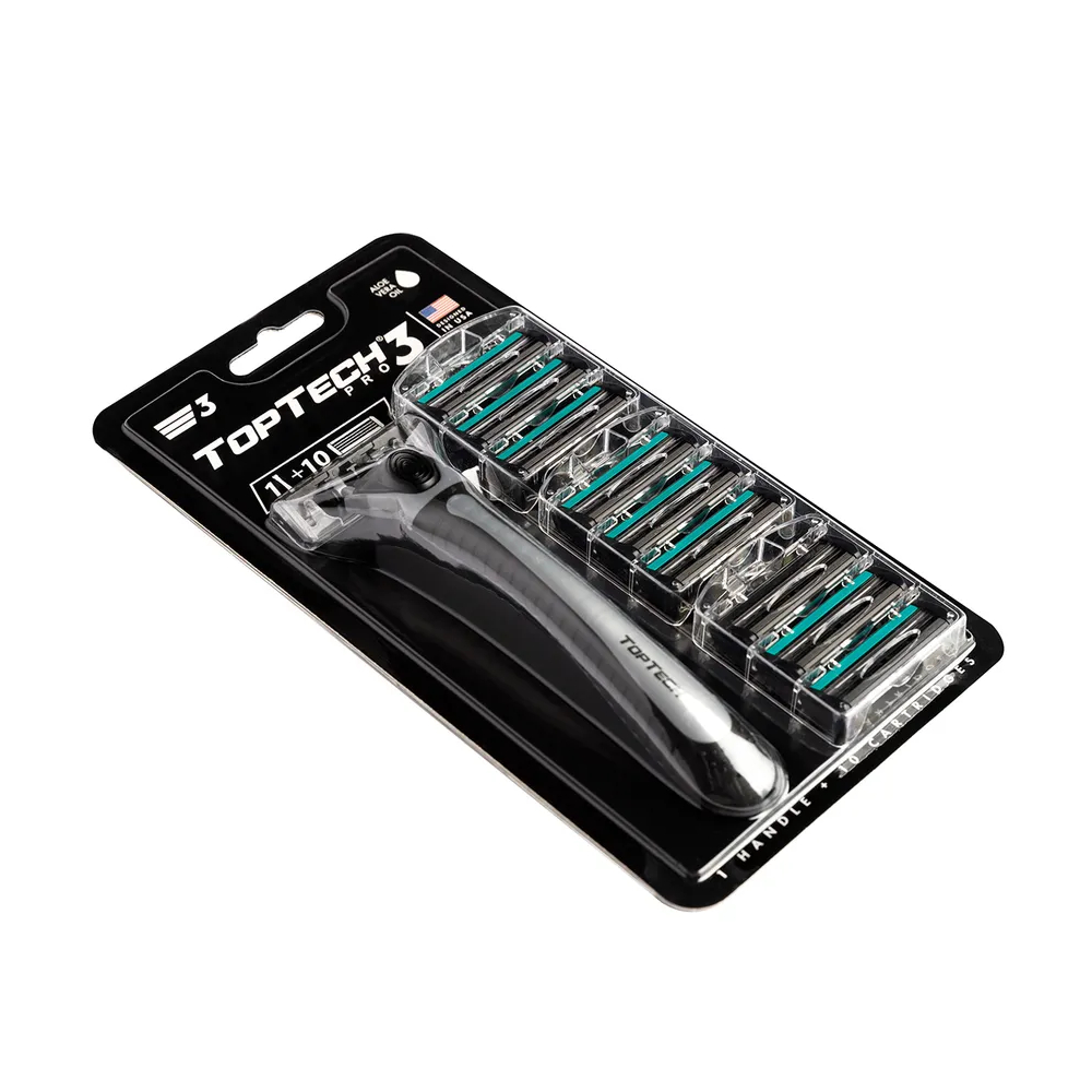 Станок для бритья многоразовый TopTech Pro 3 +10 сменных кассет купить в магазине Доброцен